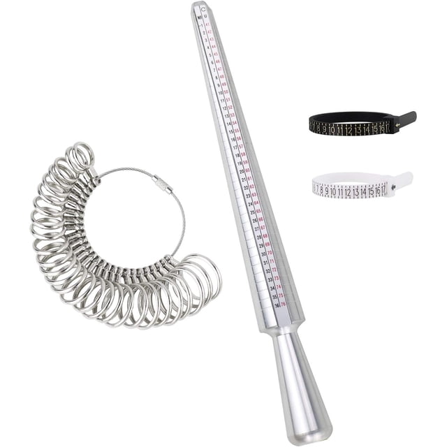 Ring Sizer Mandrel Measuring Tool Iron/Steel/Plastic Gauge Finger ...