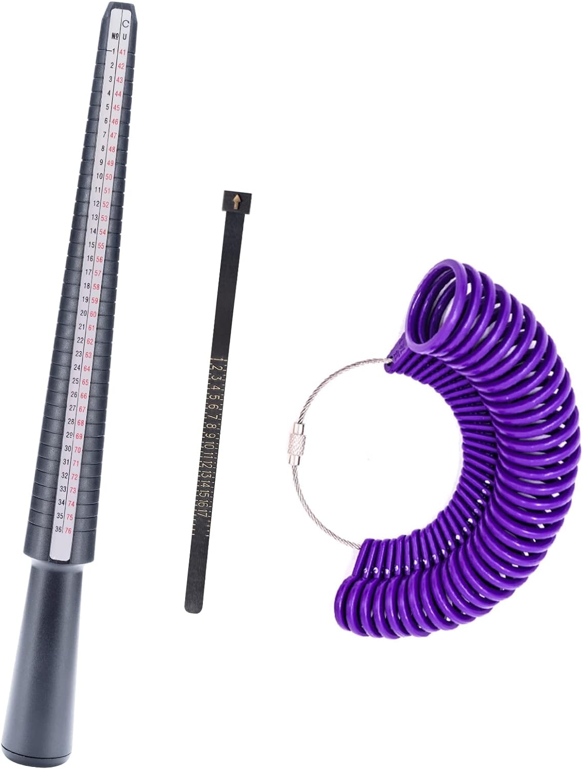 Ring Sizer Measurement Finger Ring Gauge Measurer/Mandrel Silver Finger ...