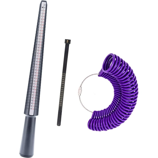 Ring Sizer Measurement Finger Ring Gauge Measurer/Mandrel Silver Finger ...