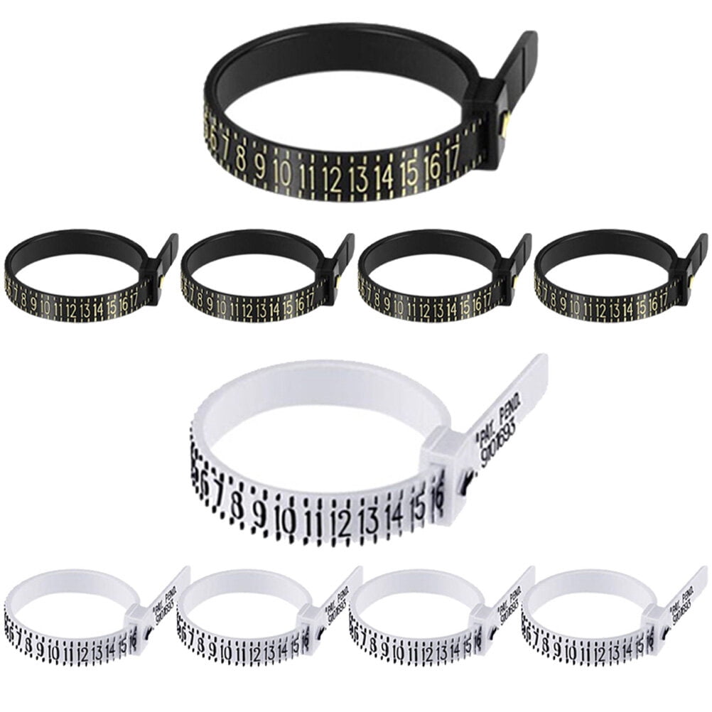 Toyandona Portable Ring Sizer Finger Measurement Tool 10Pcs Pe White ...