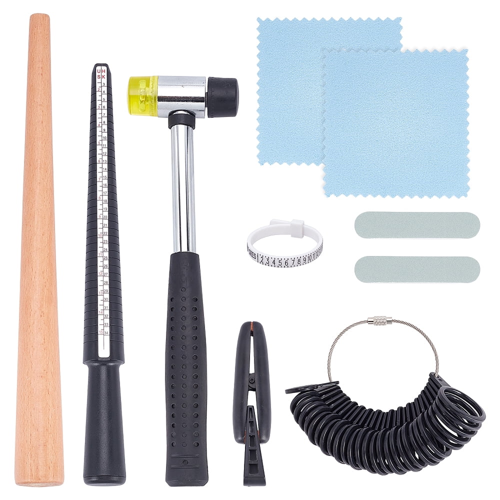 Ring Sizer Measuring Tool Kit with Installable Two Way Rubber Hammers ...