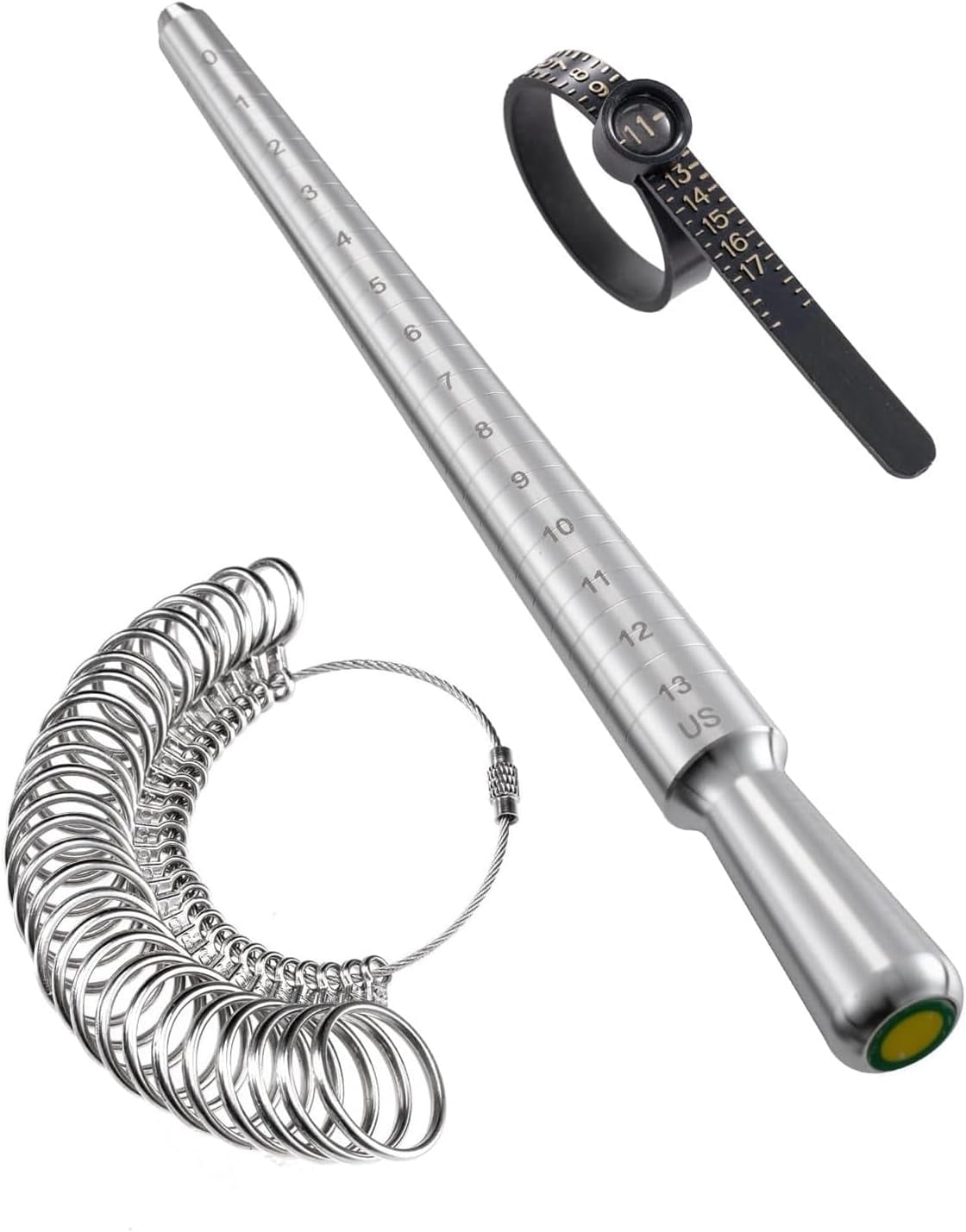 Ring Sizer Measuring Tool Set with Magnifying Glass, Integrated Conical ...