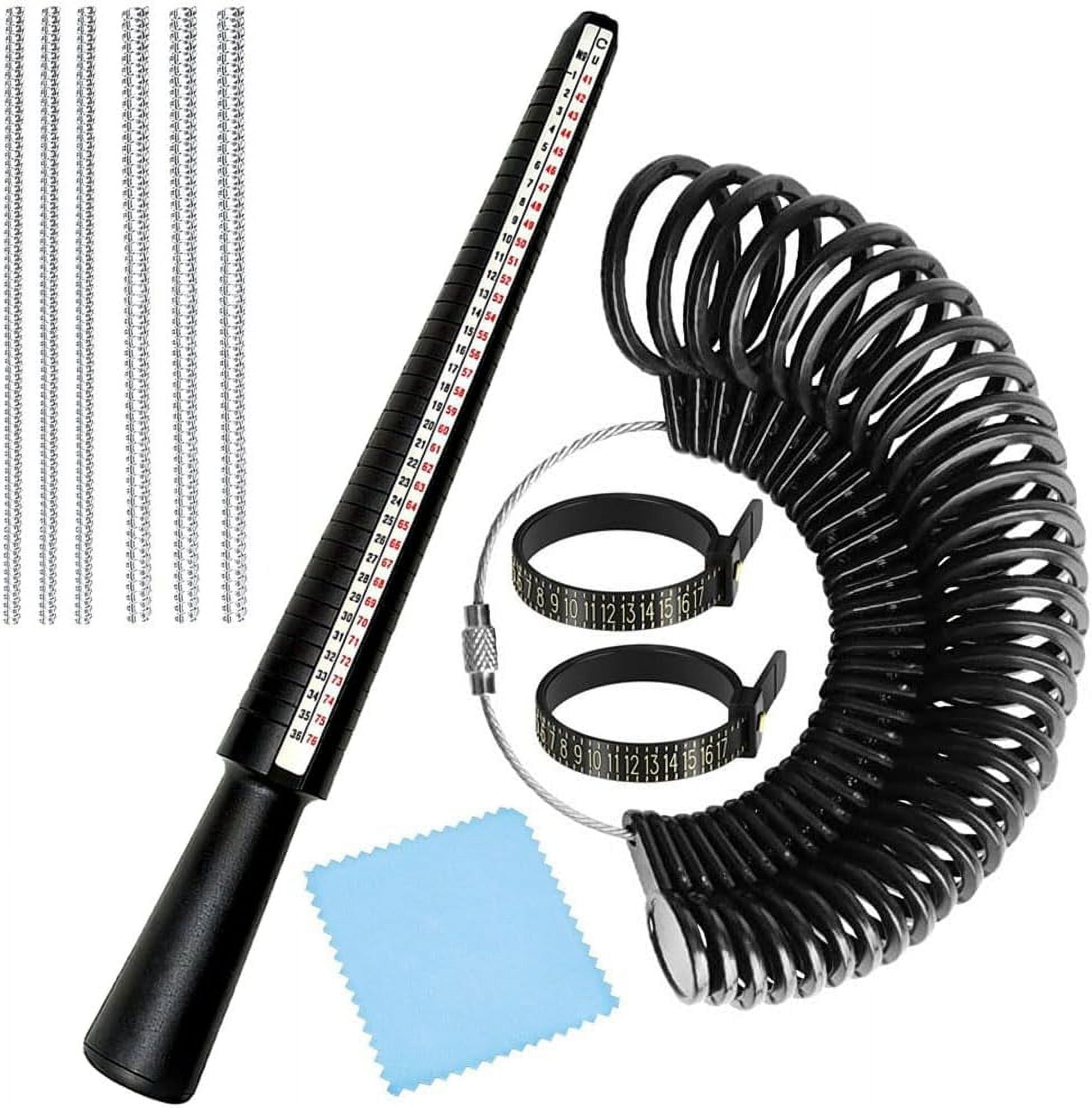 Ring Sizer Measuring Tool with Ring Mandrel & Ring Sizer Guage, Four ...