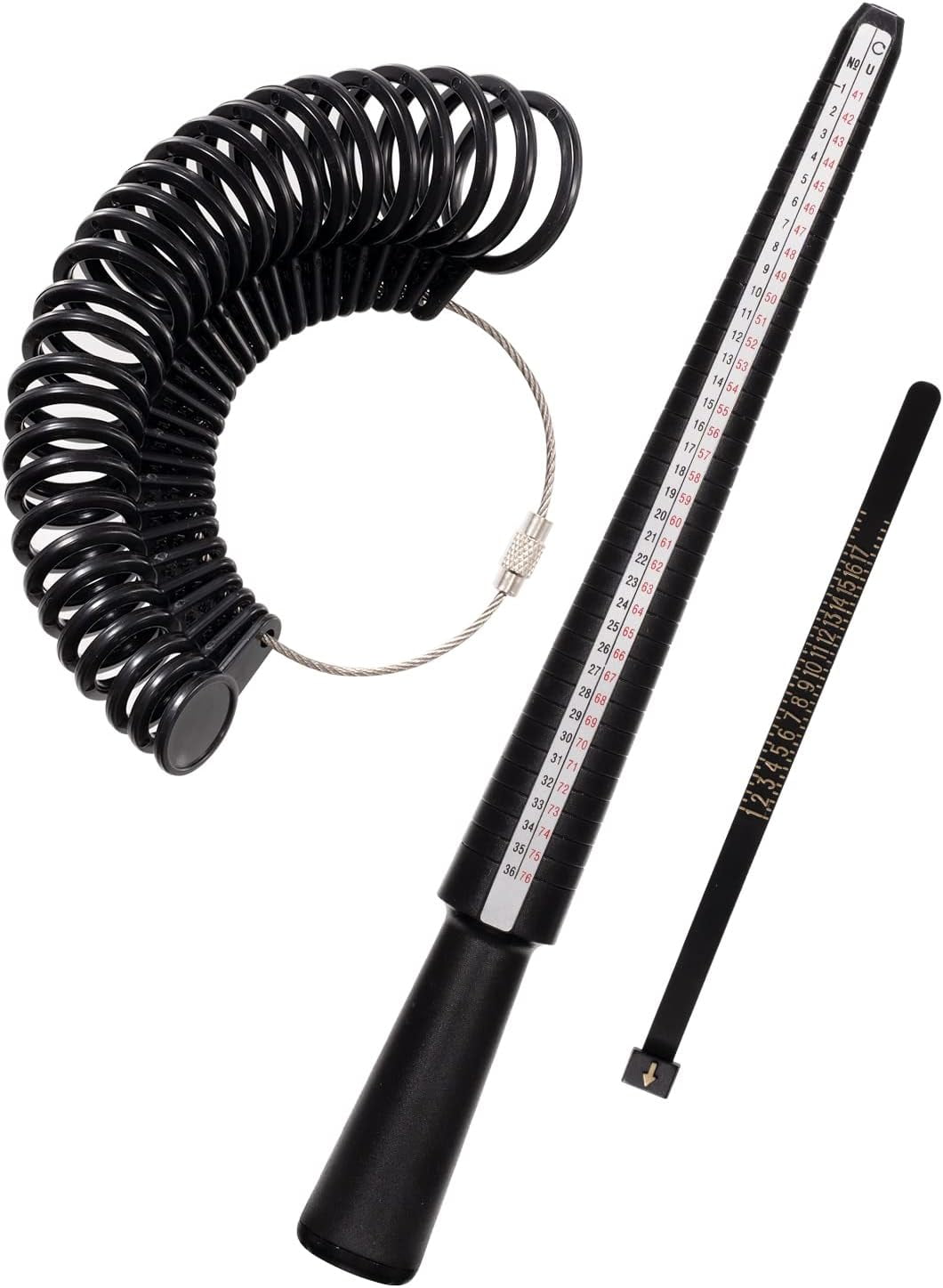 Ring Sizer Measuring Tool Set, Ring Gauges with Finger Sizer Mandrel ...