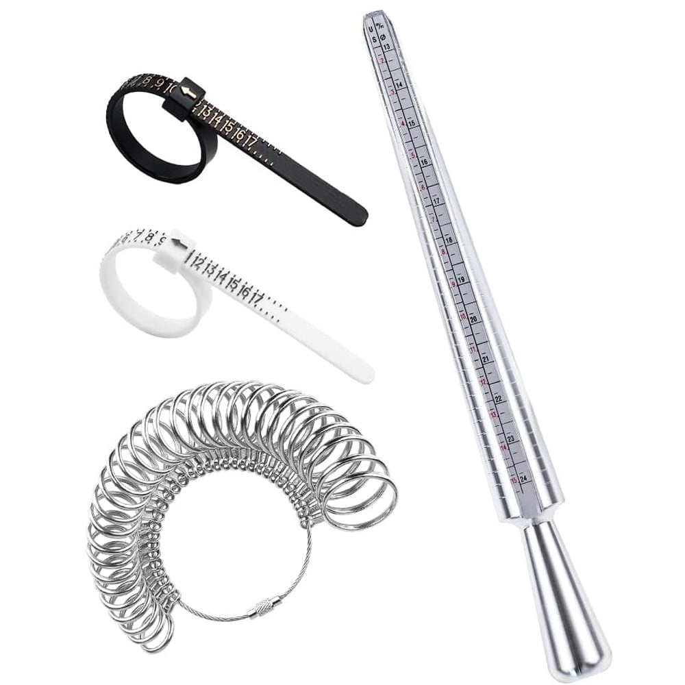 Ring Sizer Measuring Tool Set Ring Gauges with Finger Sizer Mandrel ...