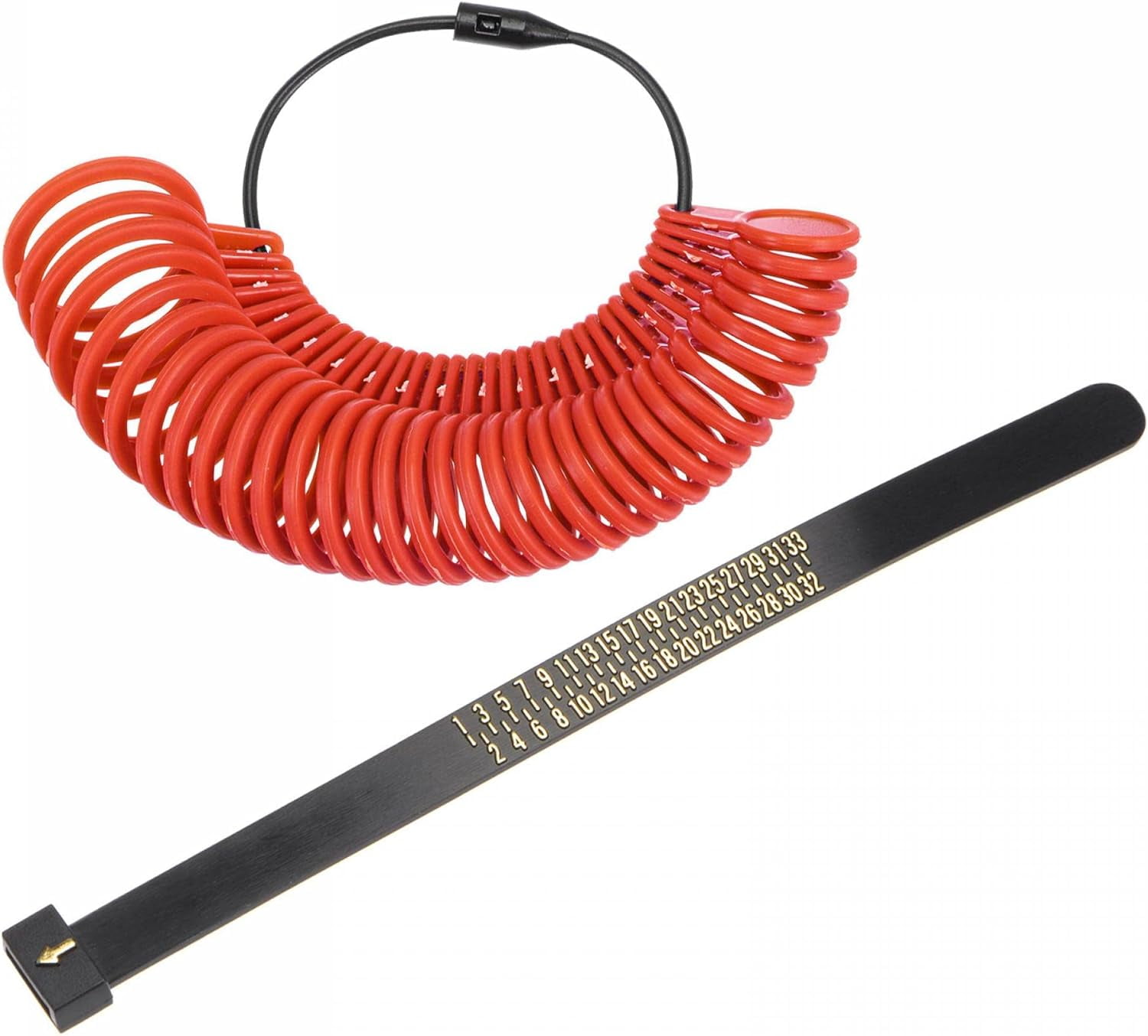 Ring Sizer Measuring Tool Set with Finger Size Gauge and ABS Reusable ...