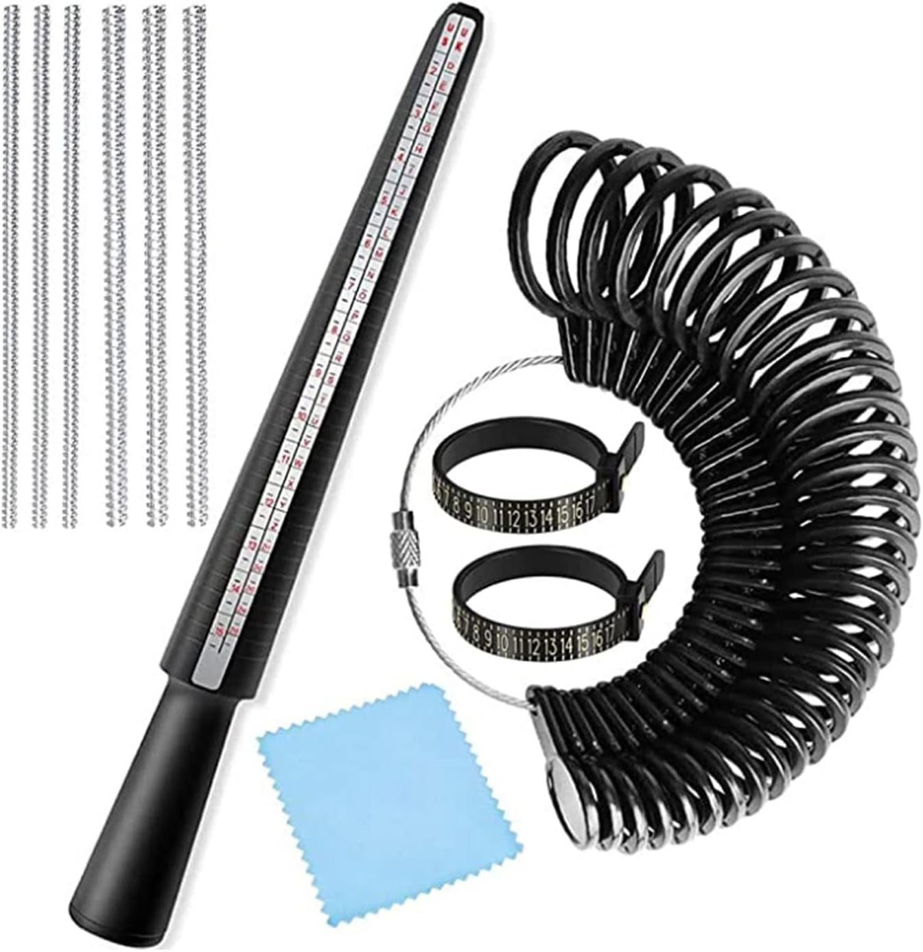 Sizer Measuring Tool Set with Mandrel Size 1-13 Black Sizing Kit ...