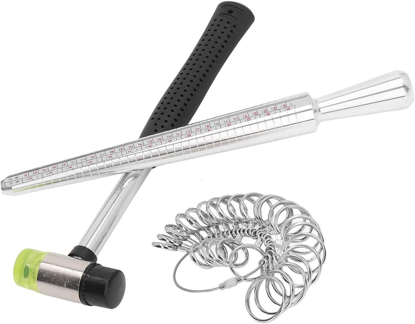 Ring Sizer Set Ring Sizer Measuring Tool Mandrel Gauge Jewelry Hammer ...