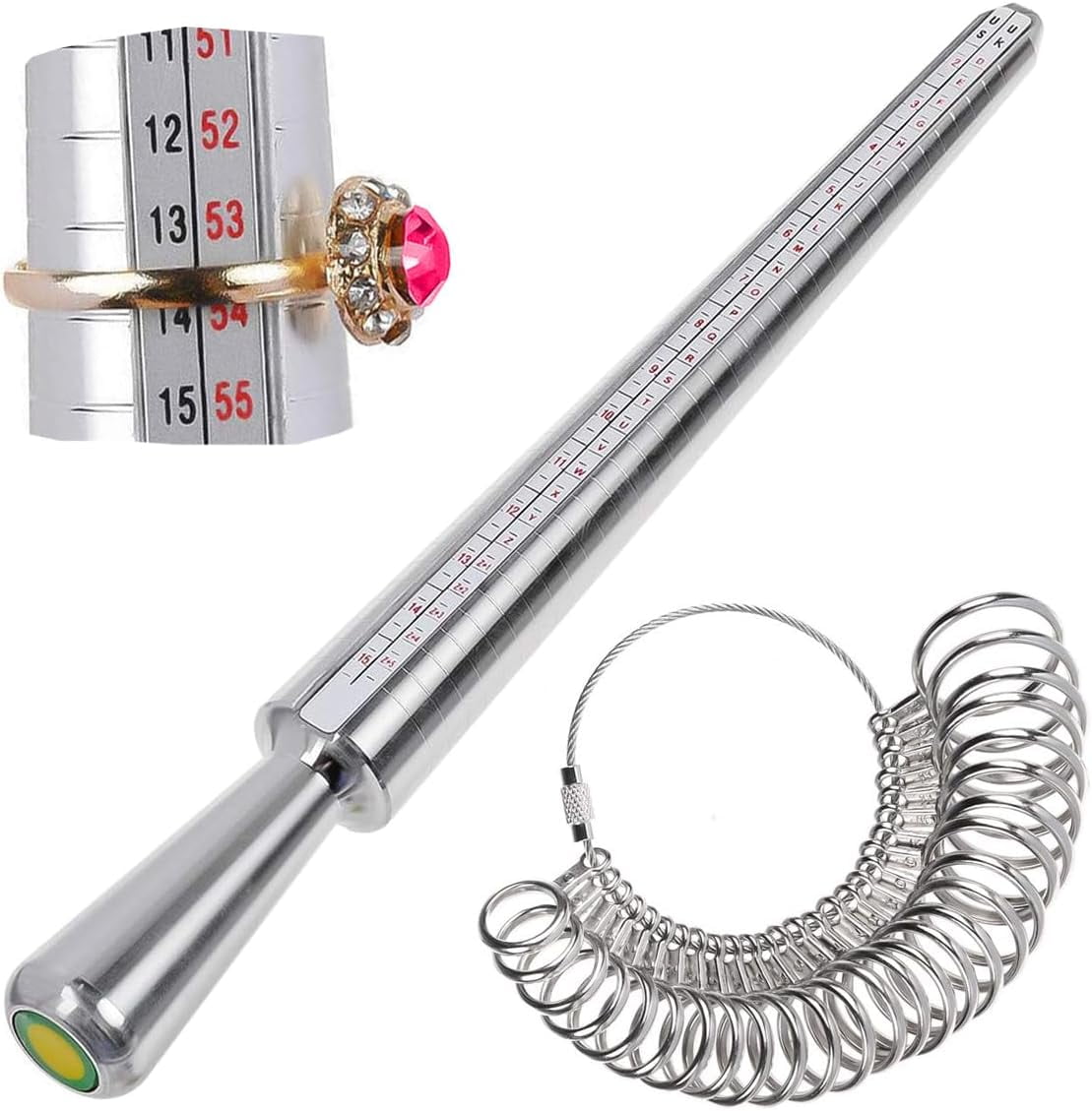 Ring Sizer Set UK, A-Z Silver Ring Measuring Tool Finger Size Measurer ...