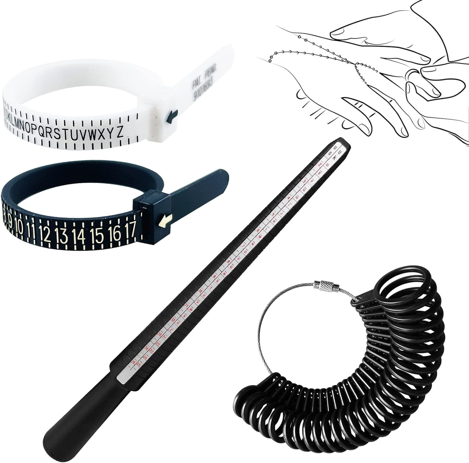 Ring Sizer, Ring Sizer Gauge, Ring Size Measurement, Ring Sizer ...