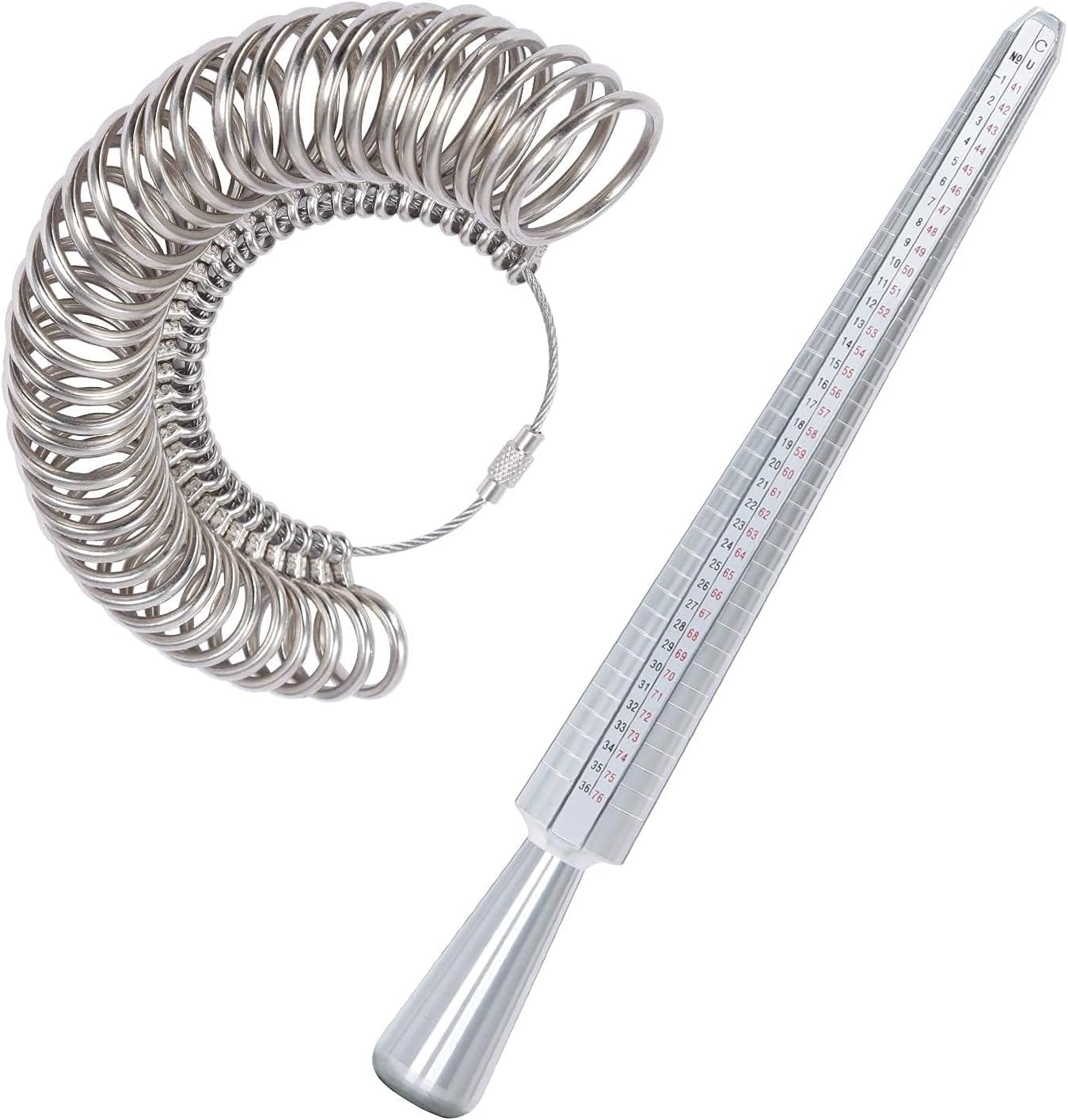 Ring Sizer UK Mandrel Stick Finger Gauge Set Jewelry Ring Finger Sizer ...