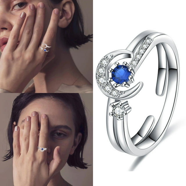 Ring Sweet Open Copper Inlaid Zircon Index Finger Small Fresh jump ...