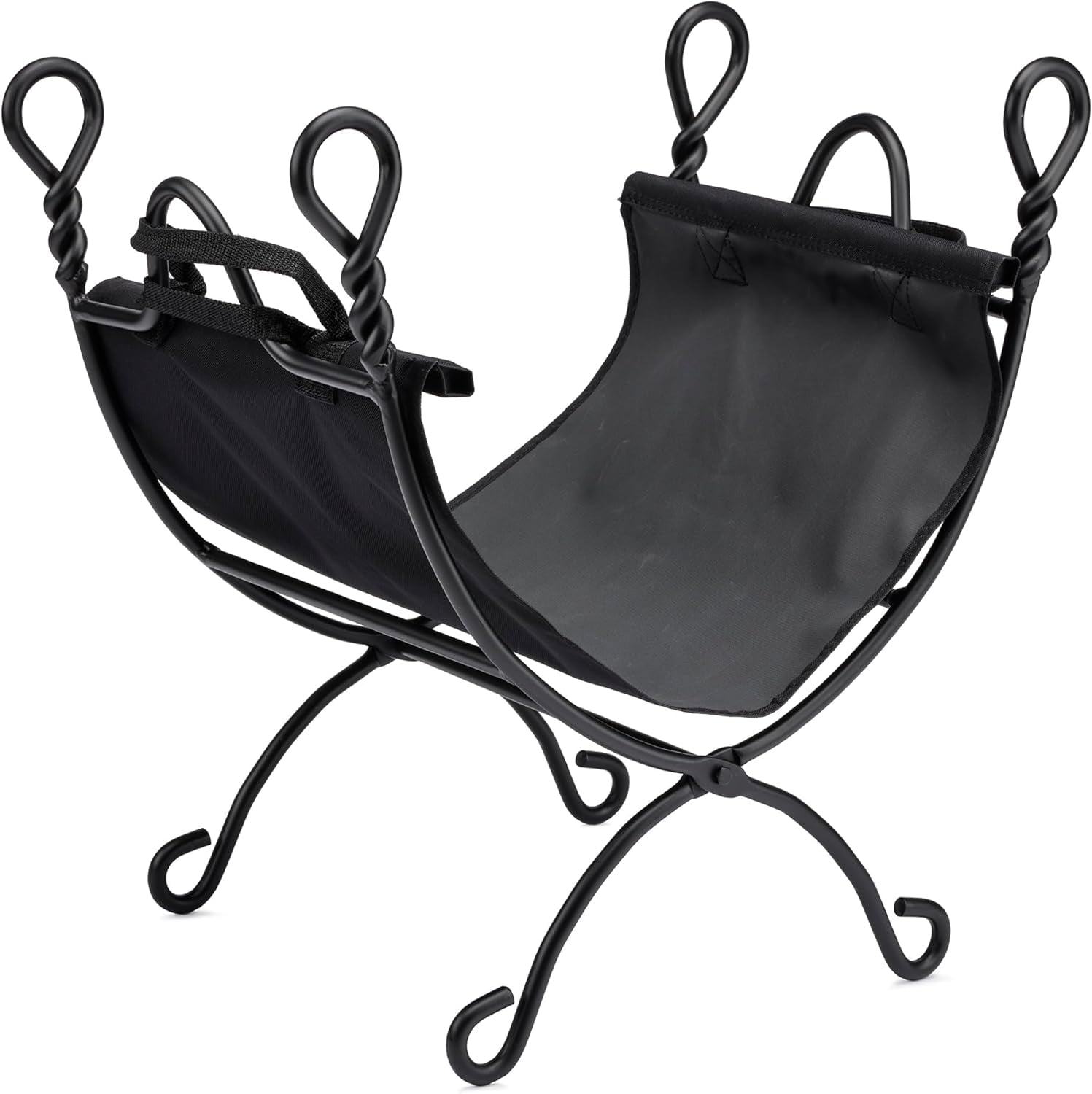 Ring Swirl Black Log Rack with Canvas - Walmart.com