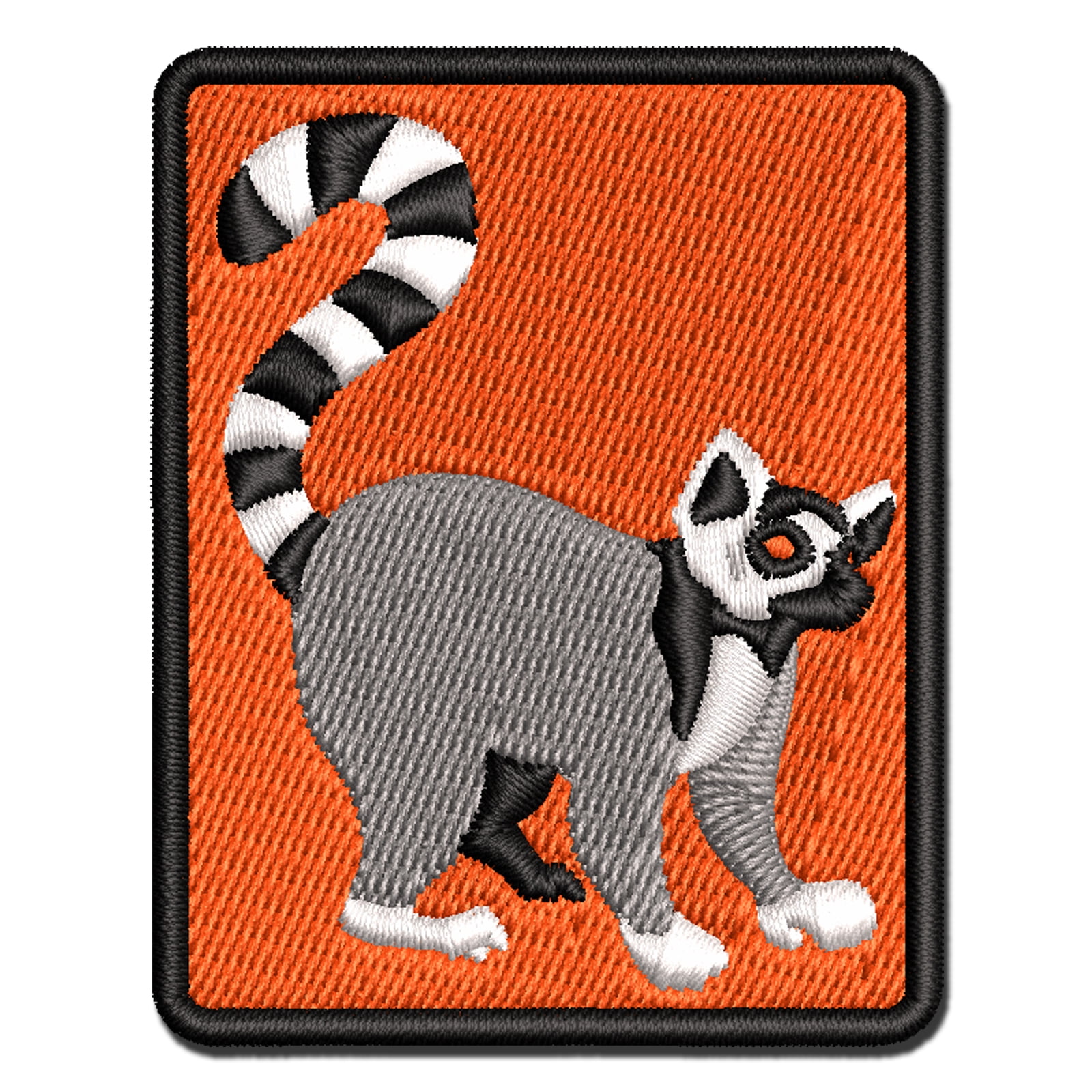Ring-Tailed Lemur Applique Multi-Color Embroidered Hook & Loop Patch ...