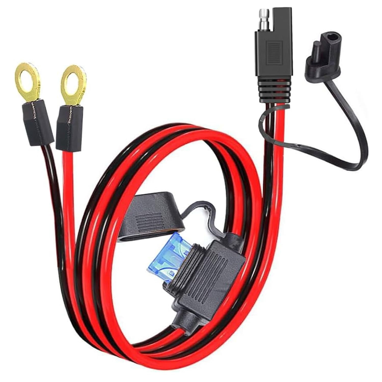 Ring Terminal Harness,with 15A Protection Fuse for Safety, 2-Pin SAE ...