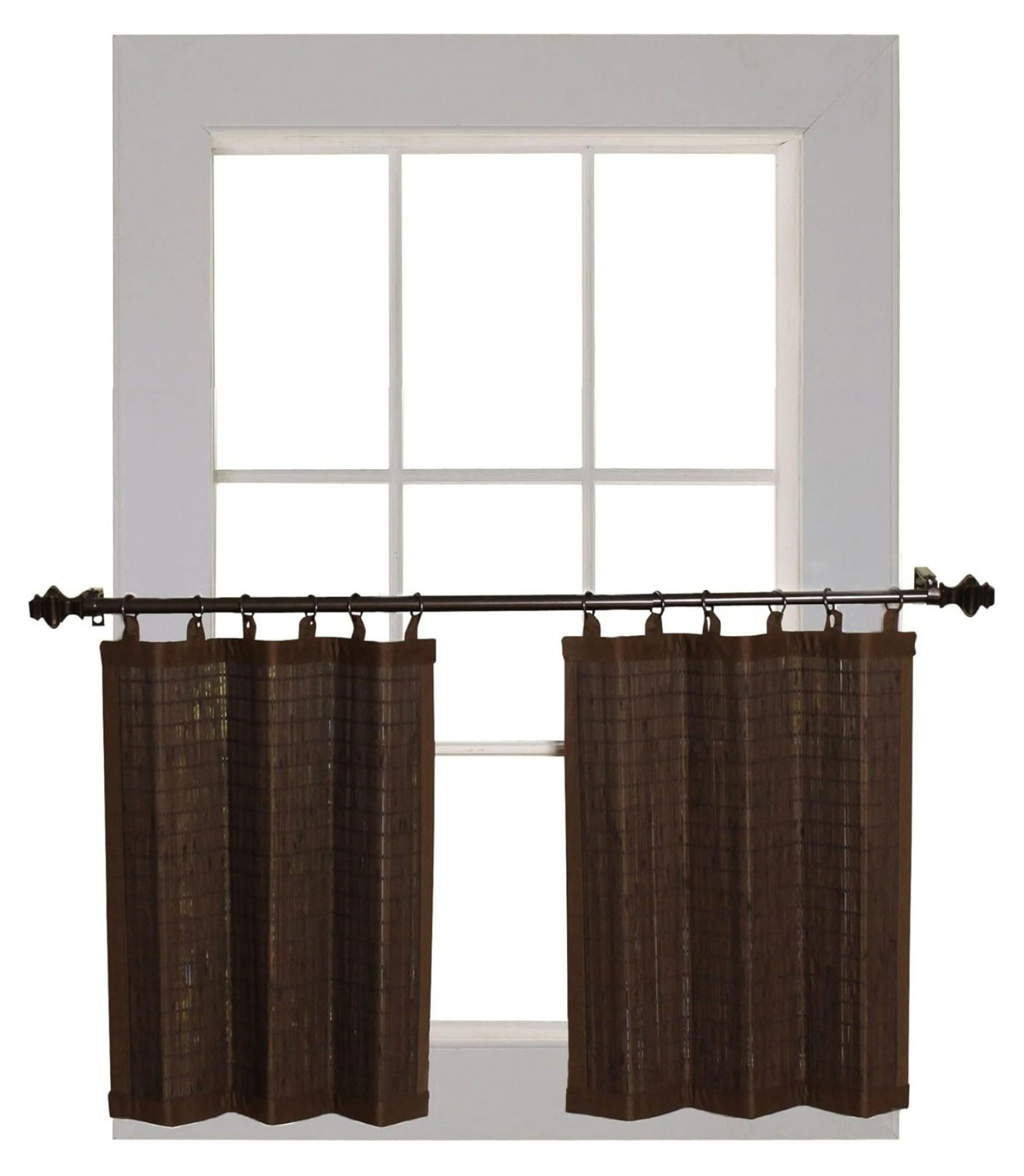 Ring Top Curtain FBA_BRP064824-93 amboo Ring Top Curtain BRP06, " L x 24" H, Espresso - Walmart.com