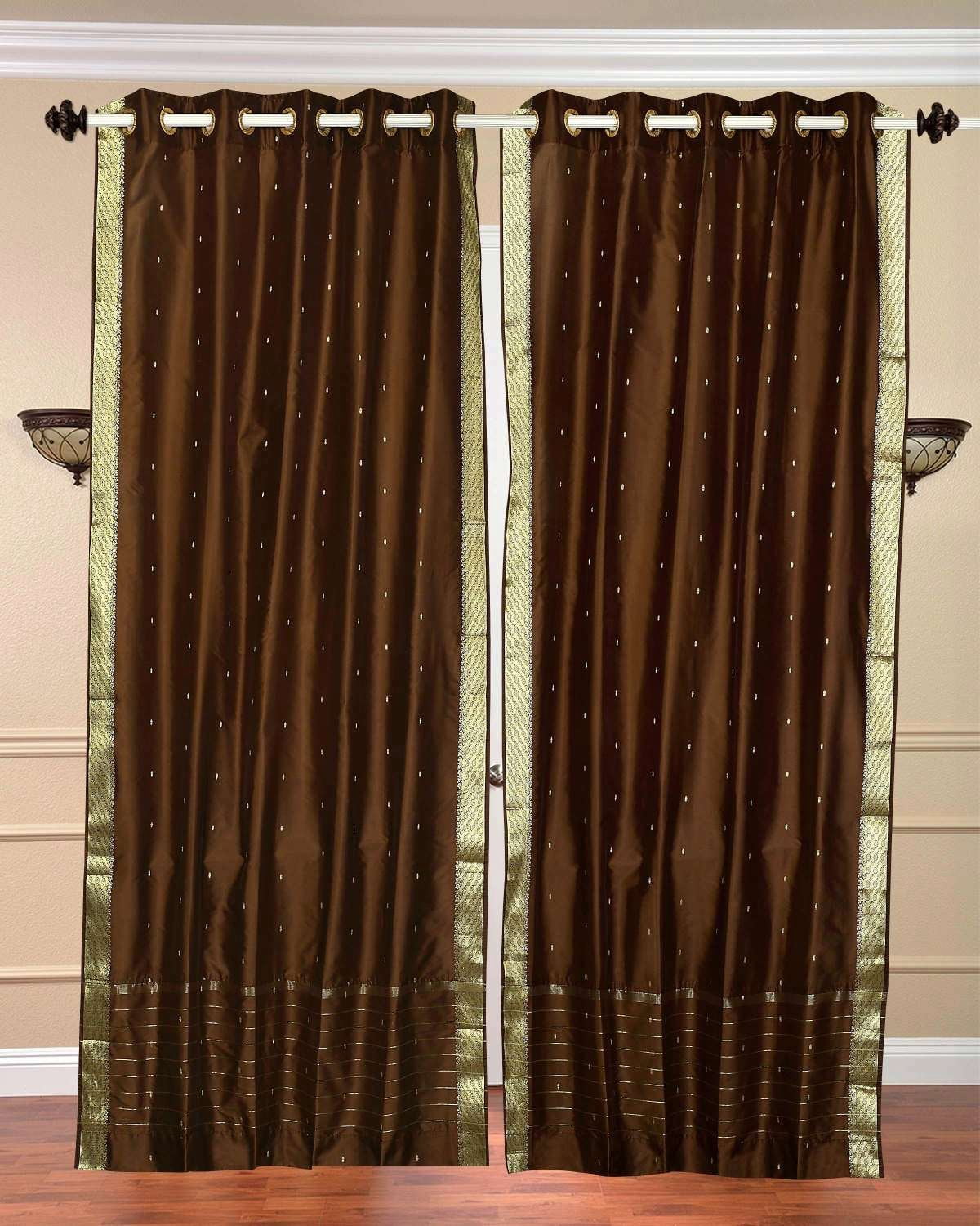 Ring Top Sheer Sari Curtains 80" W X 120" L matching tiebacks ...