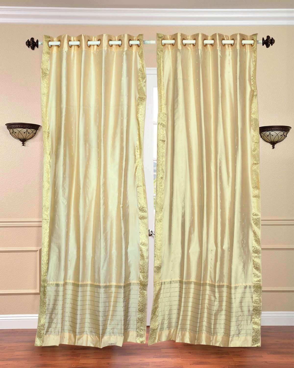 Ring Top Sheer Sari Curtains 80" W X 63" L matching tiebacks ...