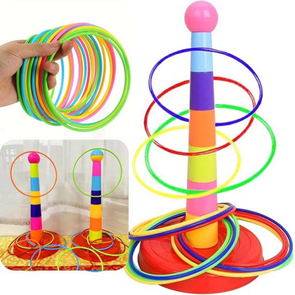 Ring Toss Game for Kids Adults, Ring Toss Game Set with 2 Vibrant ...
