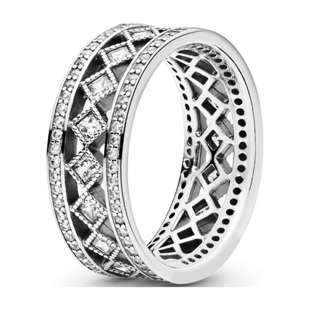 Ring Vintage Fascination w/Milgrain Details and Princess-Cut Ring sz 60 ...