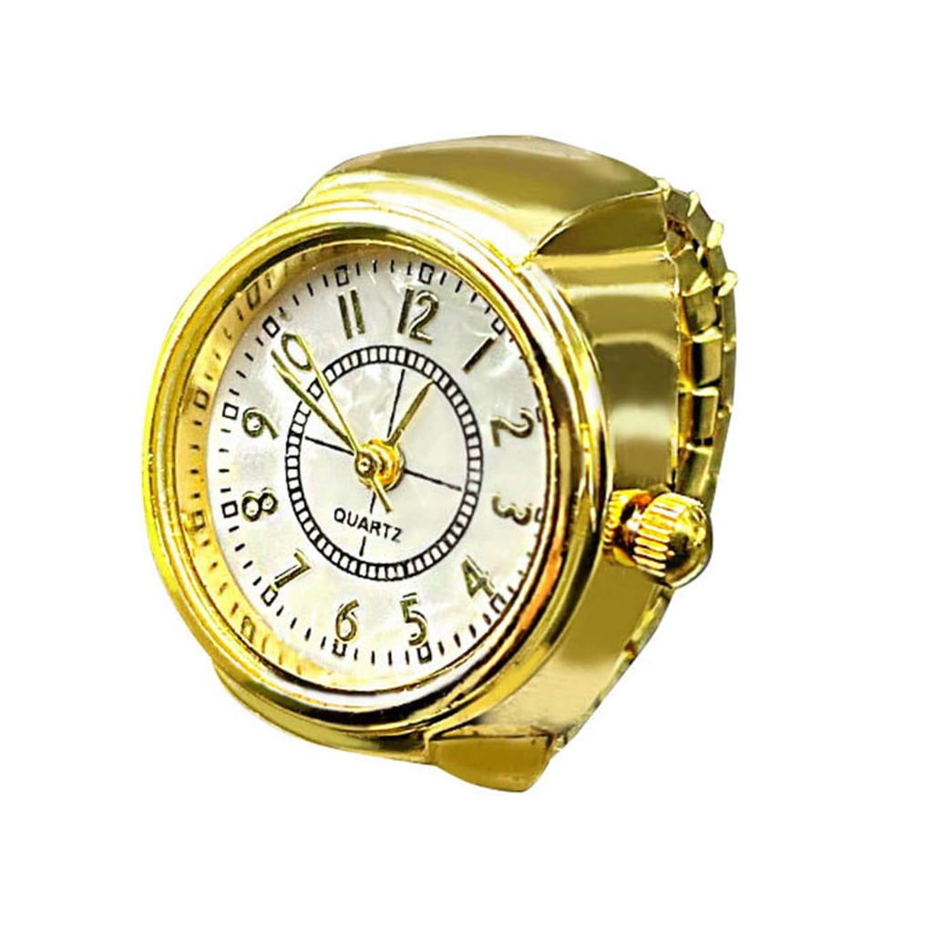 Ring Watch for Women Men Round Quartz Watch Arabic Numerals Dial Band ...