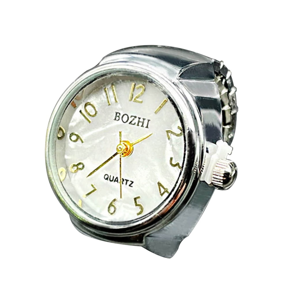 Ring Watch for Women Men Round Quartz Watch Arabic Numerals Dial Band ...