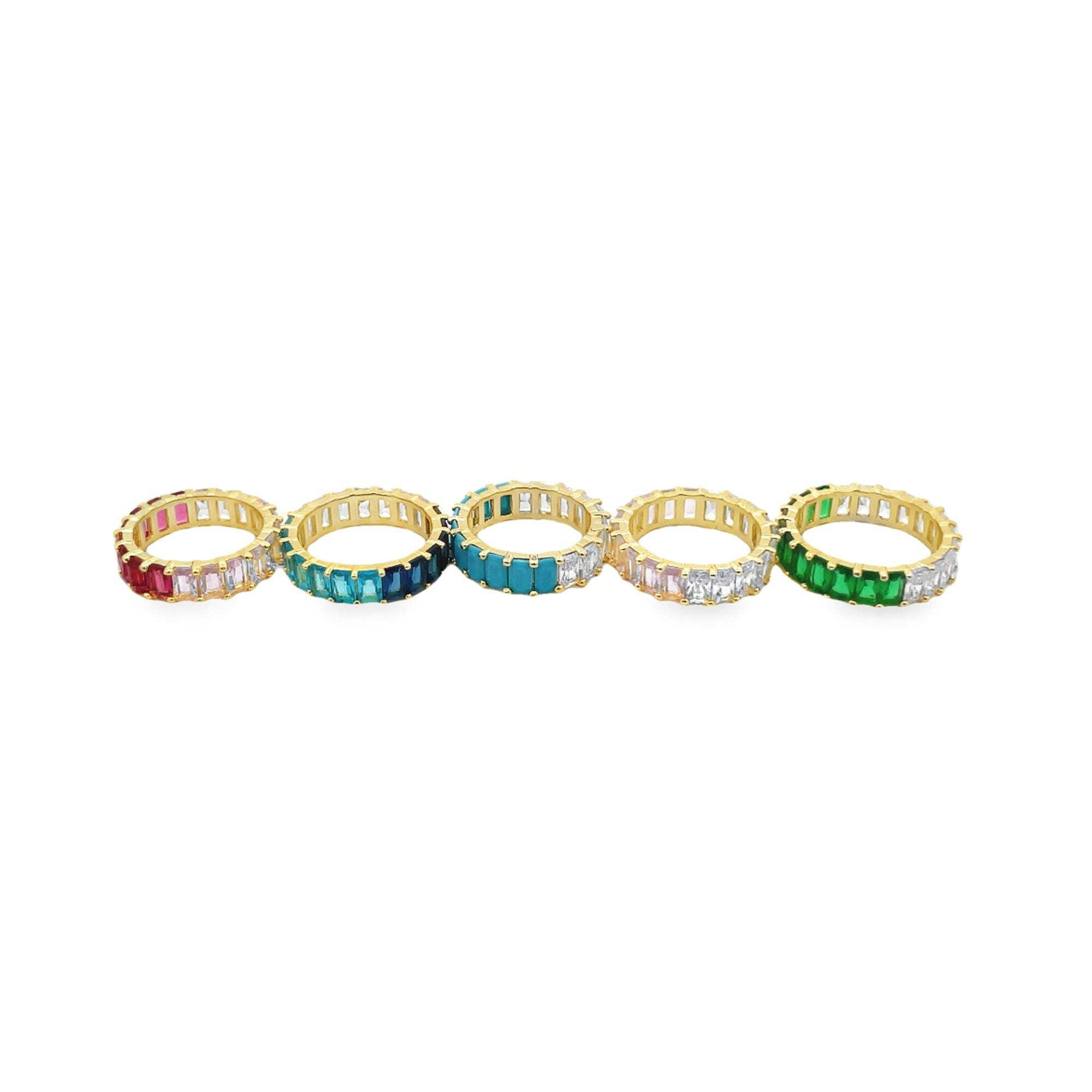 Ring With Colored Ombré CZ Stones (D56) - Walmart.com