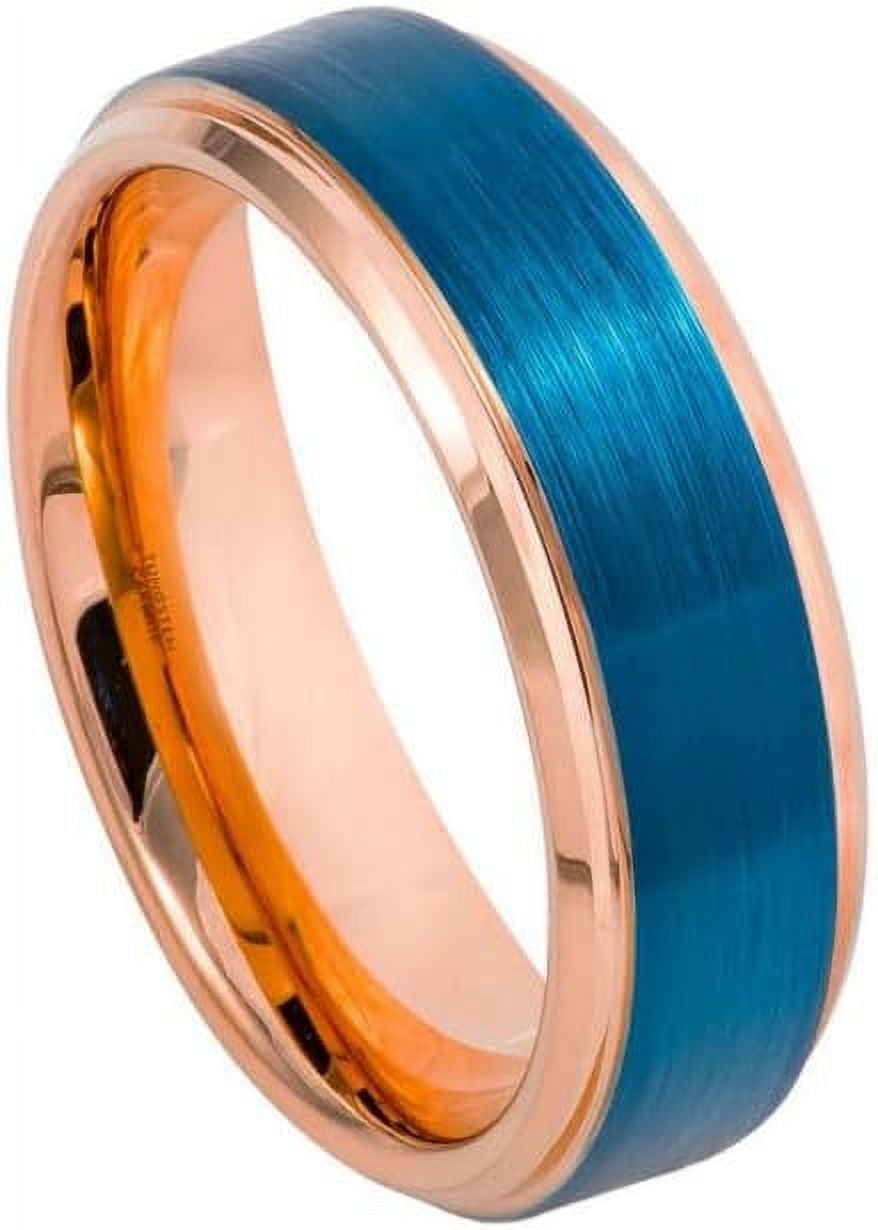 Ring for Men and Ladies Gifts With Thought Ring Two-tone Rose & Blue IP ...