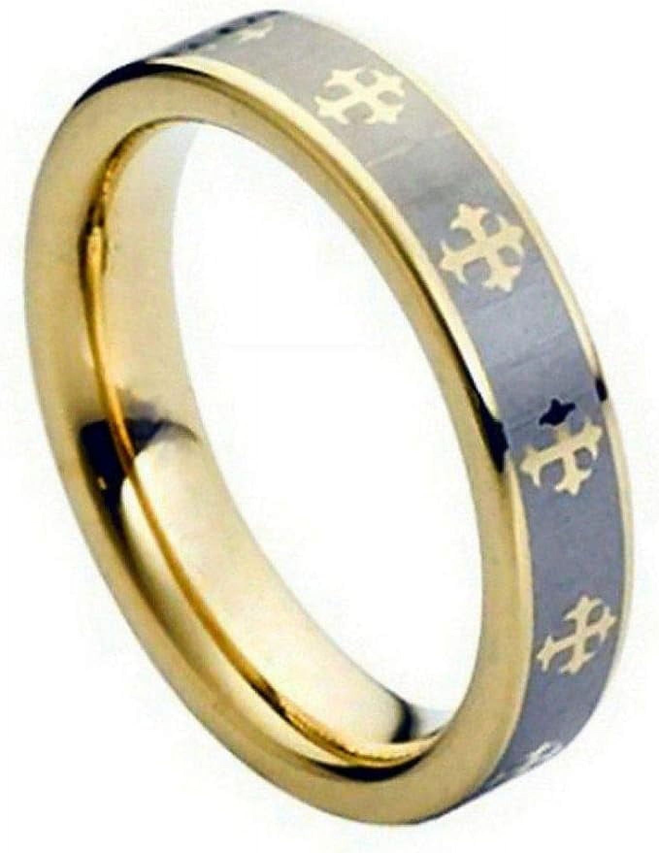 Ring for Men and Ladies Pipe Cut Alternating Prong-Set White Cubic ...