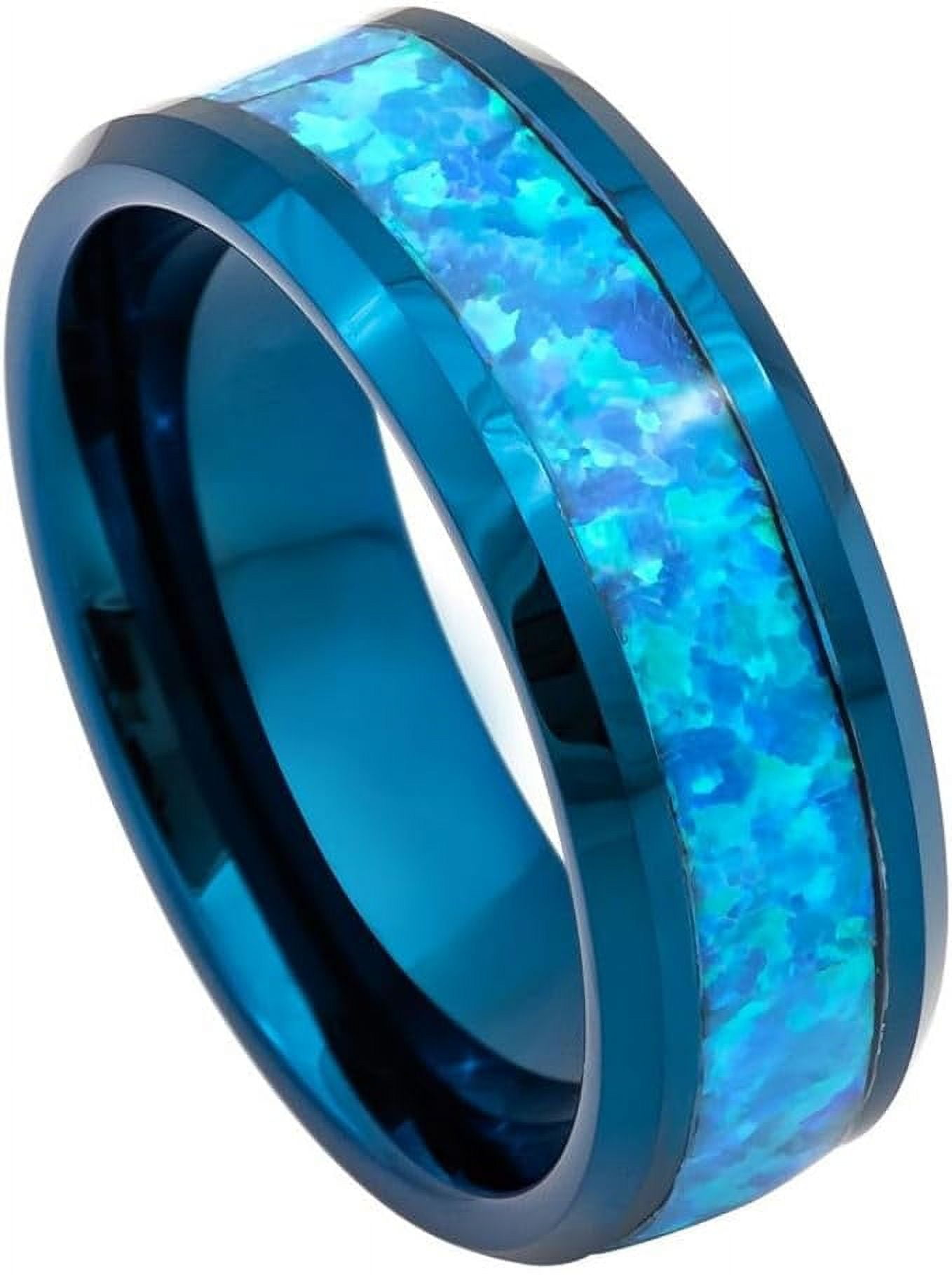 Ring for Men and Ladies ipauly inc Ring Blue IP Plated with Synthetic ...