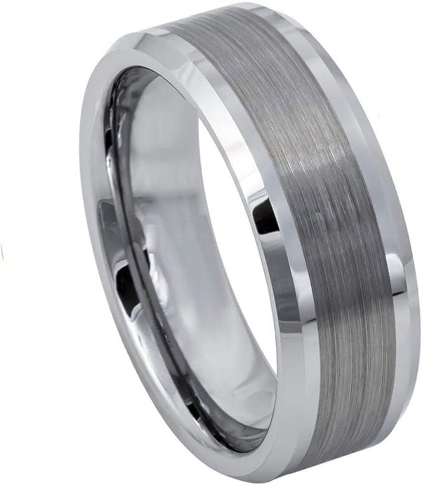 Ring for Men and Ladies ipauly inc Ring Brushed Center Shiny Lines on ...
