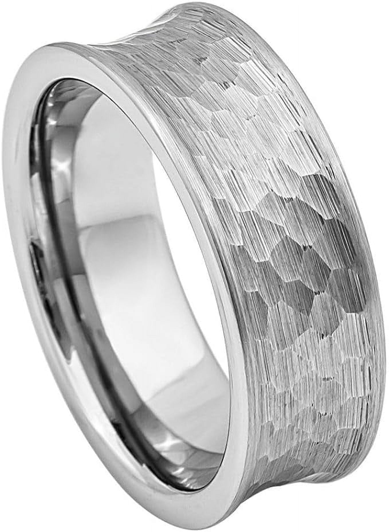 Ring for Men and Ladies ipauly inc Ring Concave Hammered Brushed Finish ...