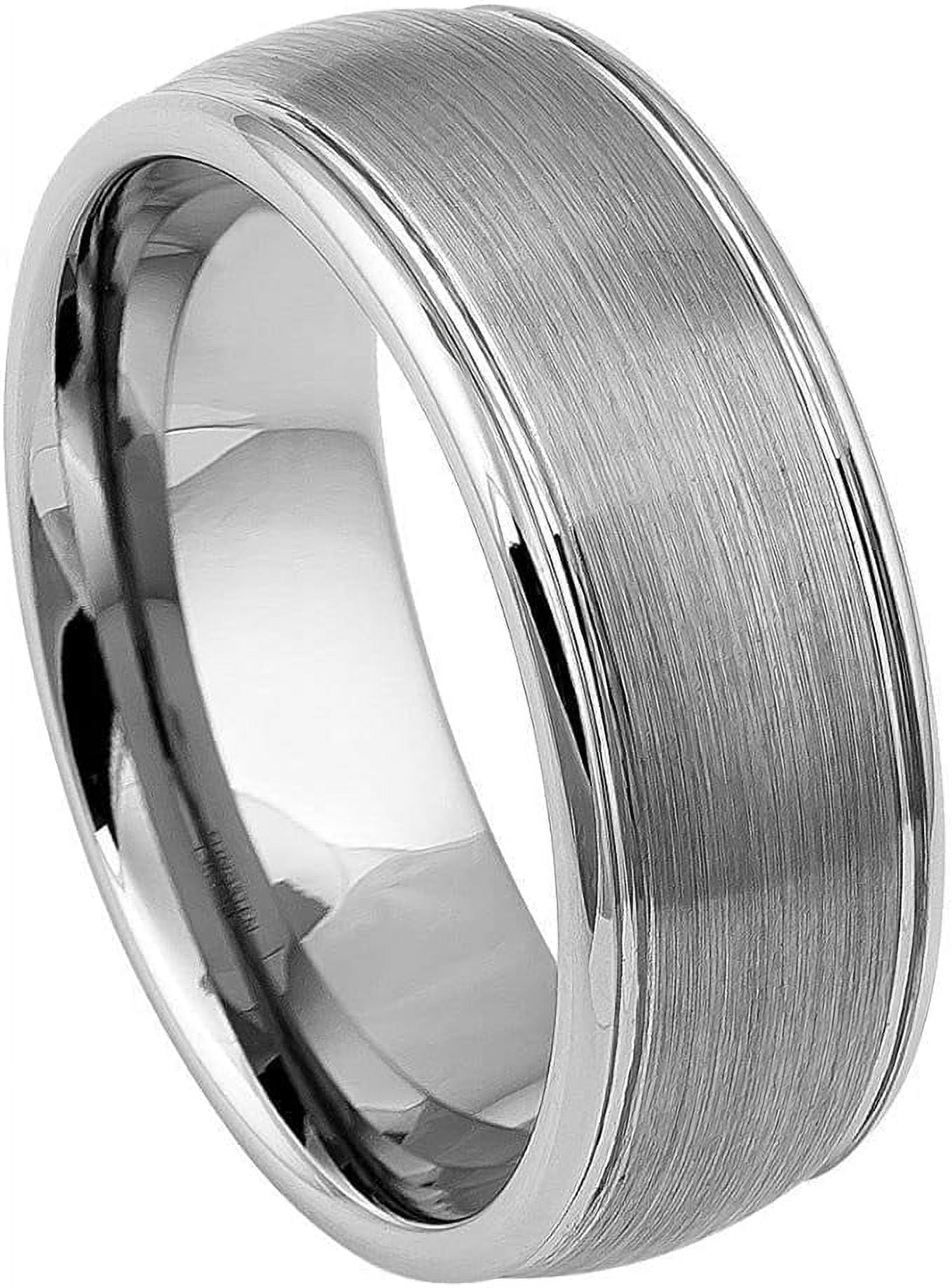 Ring for Men and Ladies ipauly inc Ring Domed Brushed Center Stepped ...