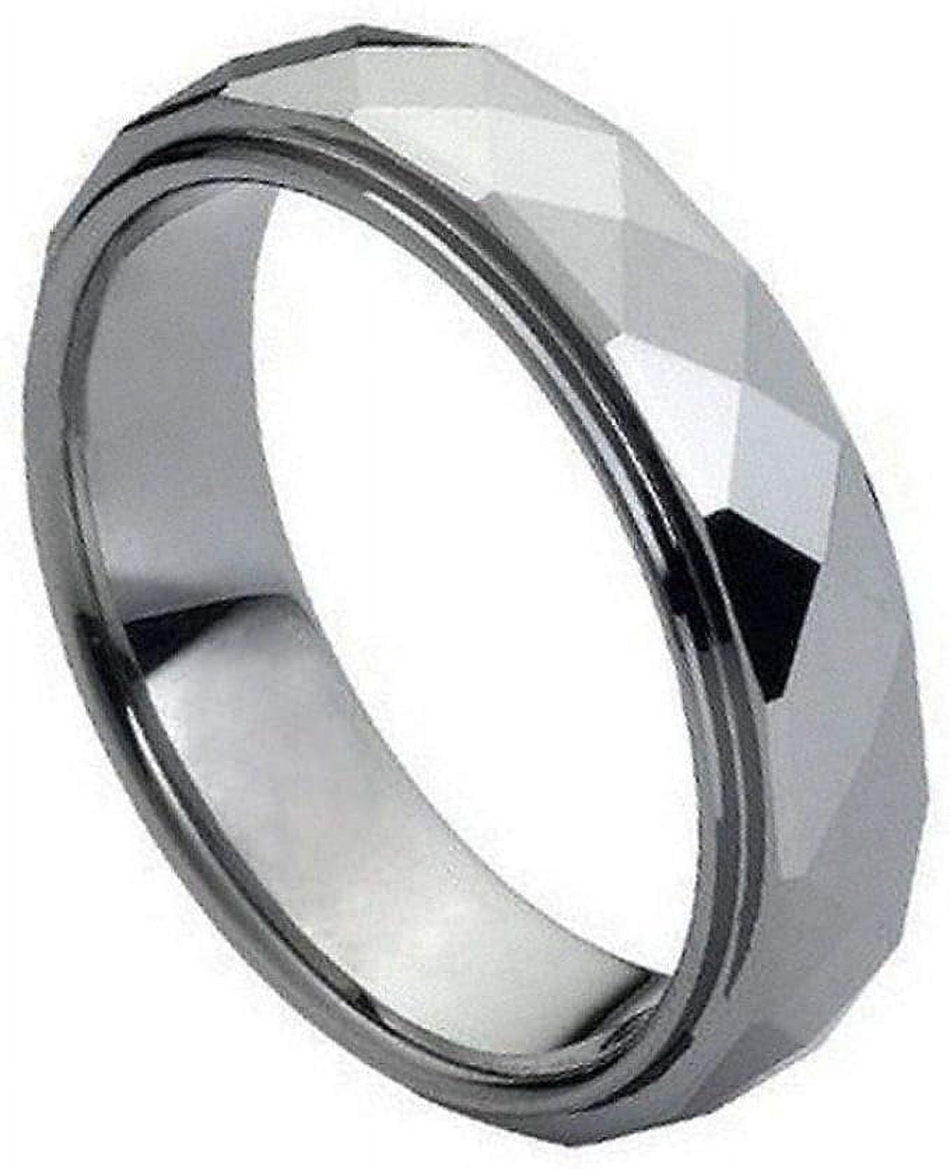 Ring for Men and Ladies ipauly inc Ring Domed Faceted Ring Stepped Edge ...