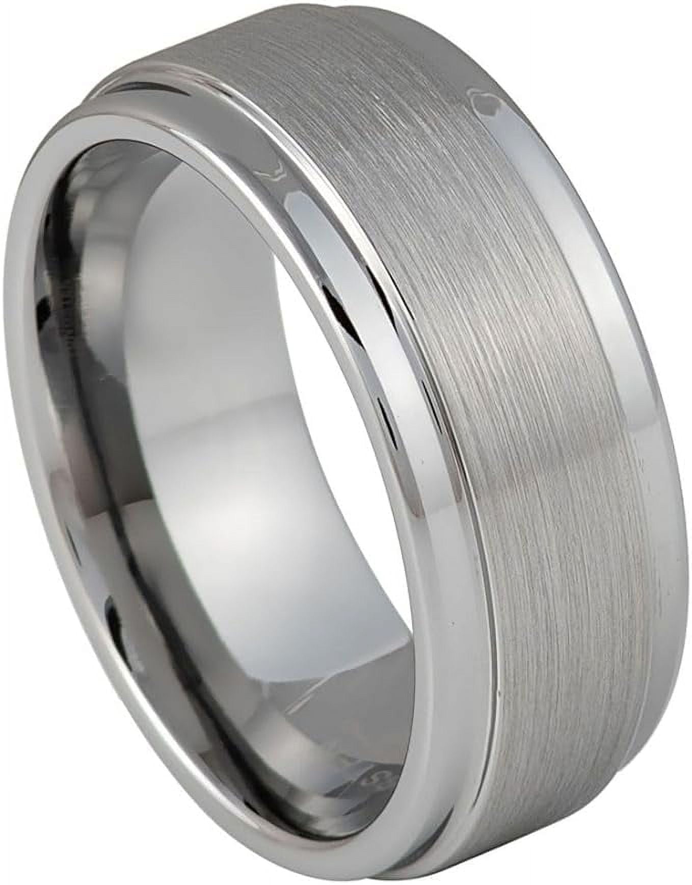 Ring for Men and Ladies ipauly inc Ring Flat Brushed Center Shiny ...