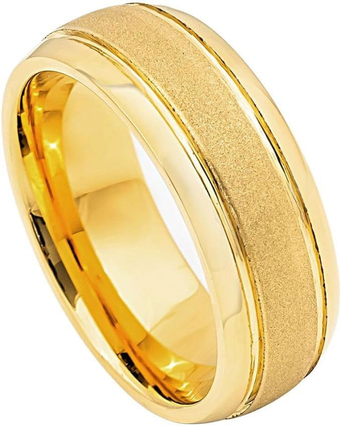 Ring for Men and Ladies ipauly inc Ring Yellow Gold IP Sandstone Finish ...
