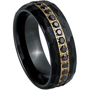 Silly Kings Rose Gold Tungsten Wedding Band 8mm Black Tungsten Ring Men ...