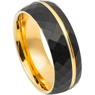 Tungsten Ring For Men Women Wedding Band Gold Brick Pattern Size 6-16 ...