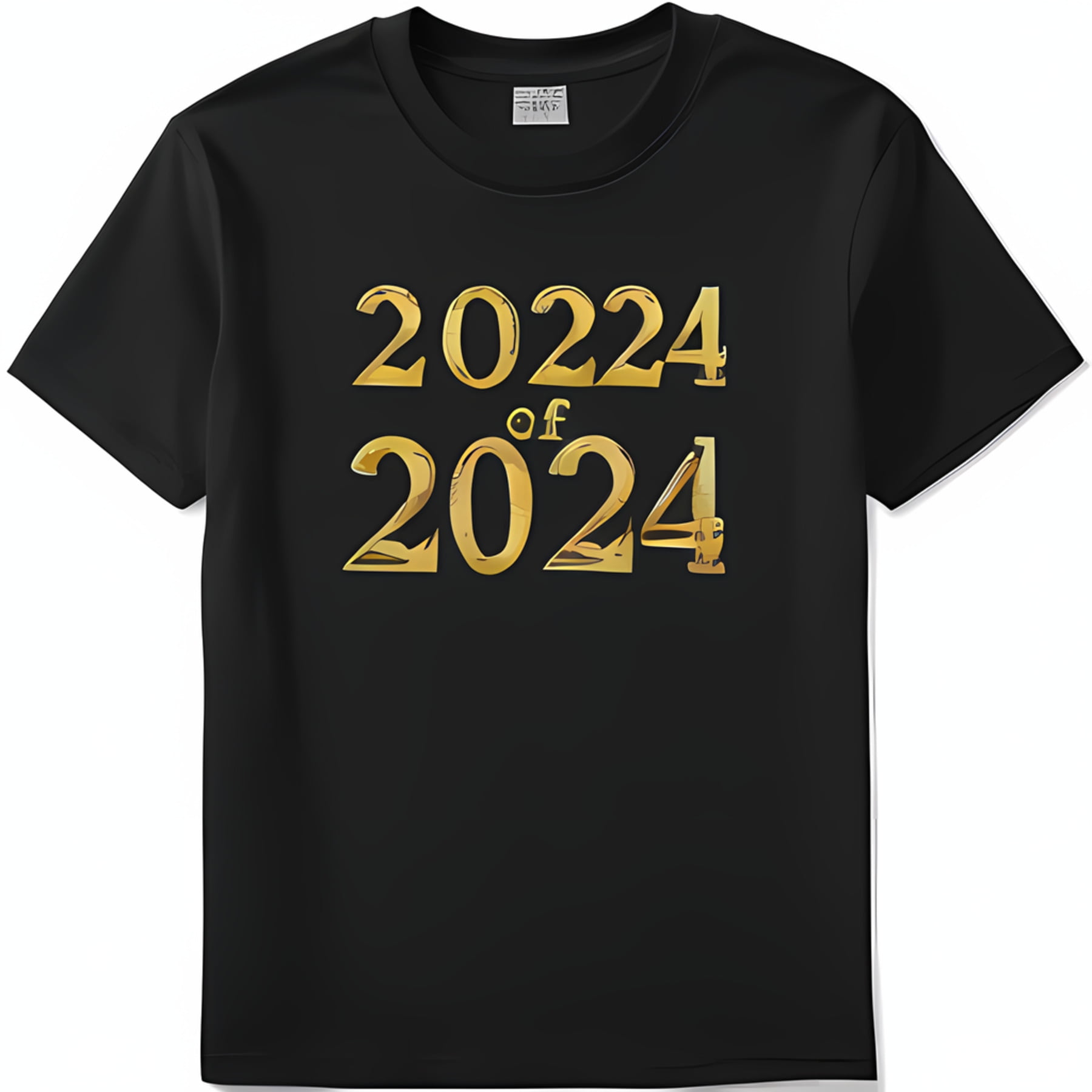 Ring in 2024 in Style with our Black T-Shirt featuring Gold Foil '2024 ...
