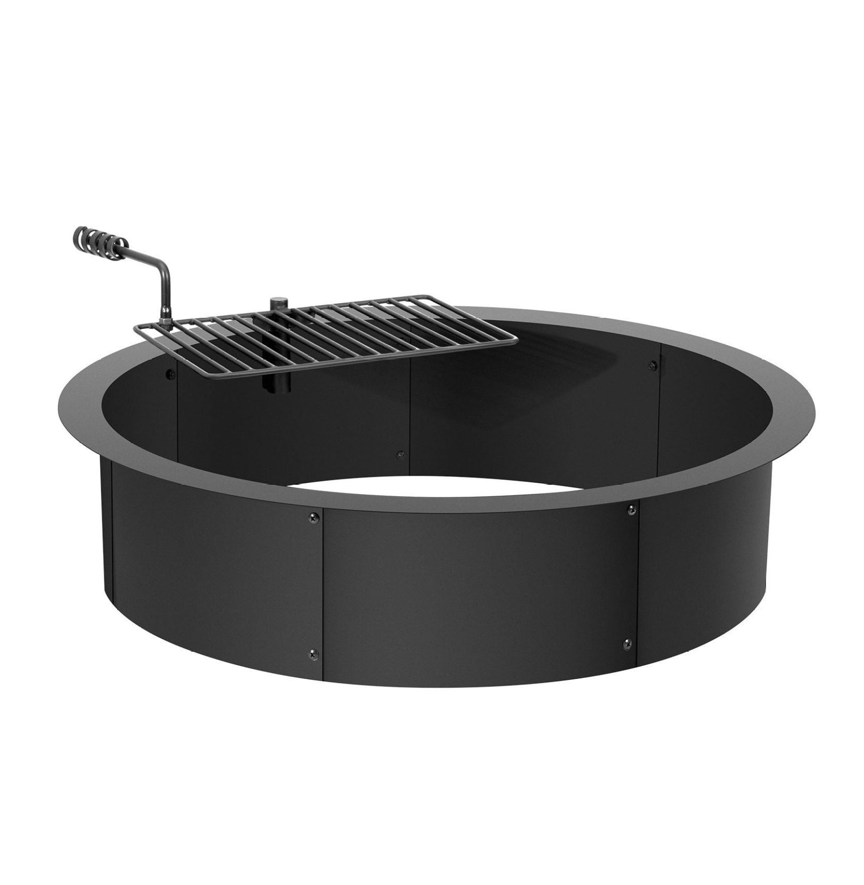Ring w/ BBQ Fire Ring 35 Inch Outer Steel DIY Campfire Firepit 31 inch ...