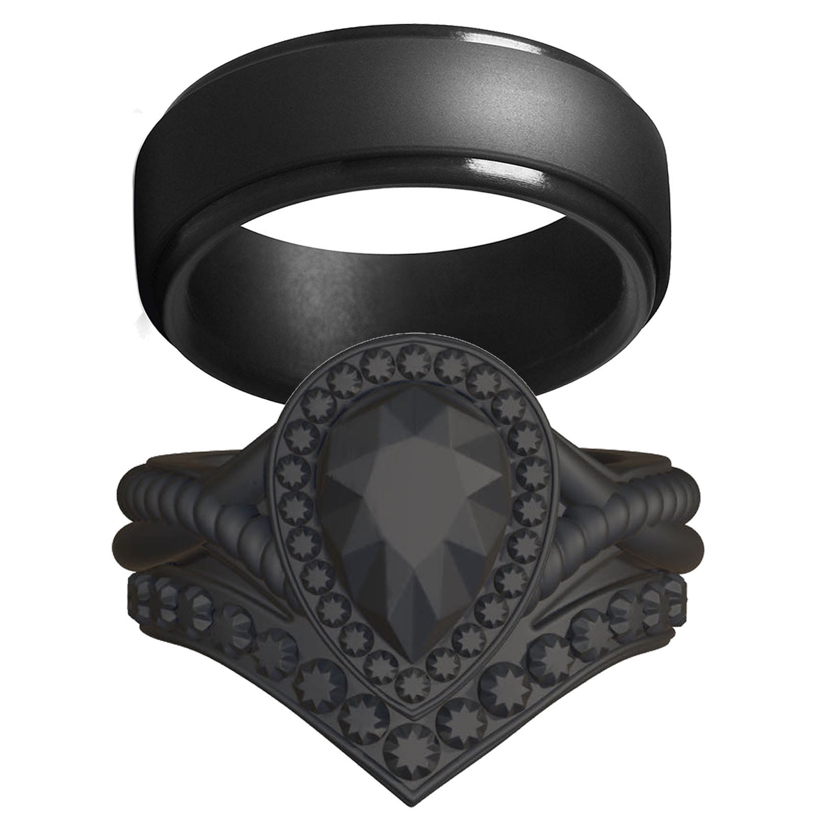 Ringheart Black Silicone Ring for Couples - Sports Silicone Ring for ...