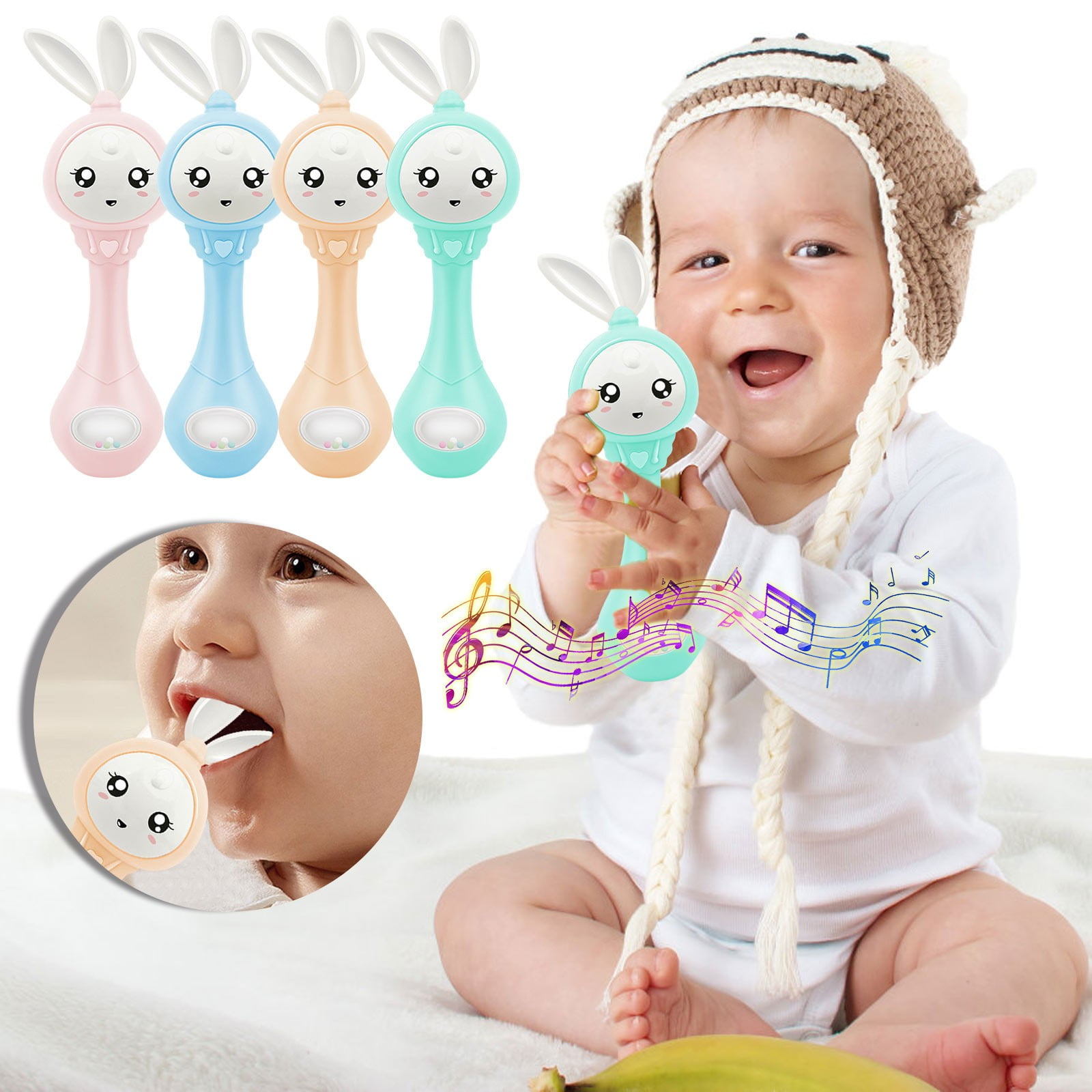 Ringing Music Hand Grasping Toy, Soft Sandhammer Stick, Early Education ...
