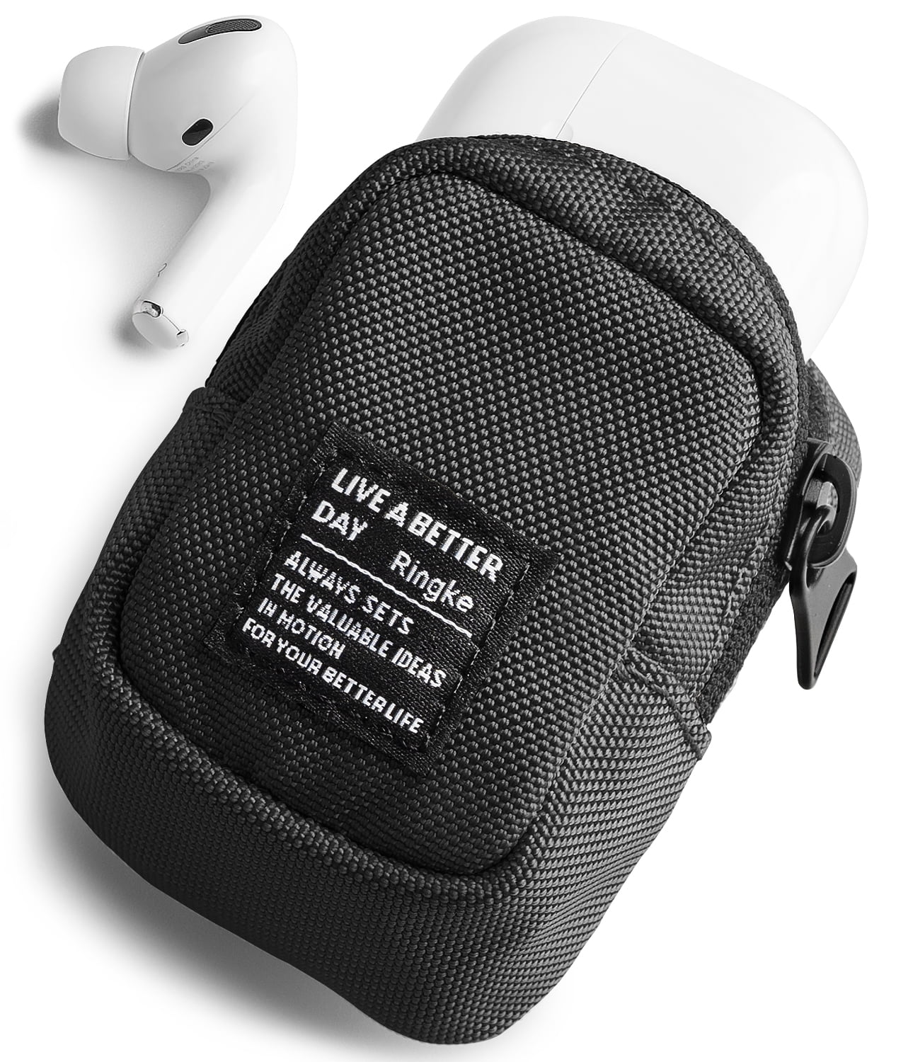 Ringke Mini Pouch [Block] Nylon Carrying Pouch Small Bag for AirPods ...