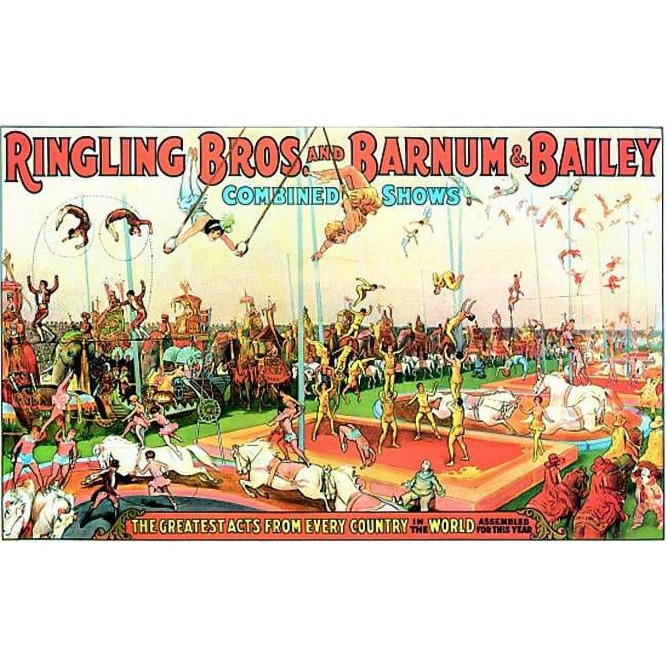 Ringling Bros Barnum & Bailey Circus Poster Print (18 x 24) - Walmart.com