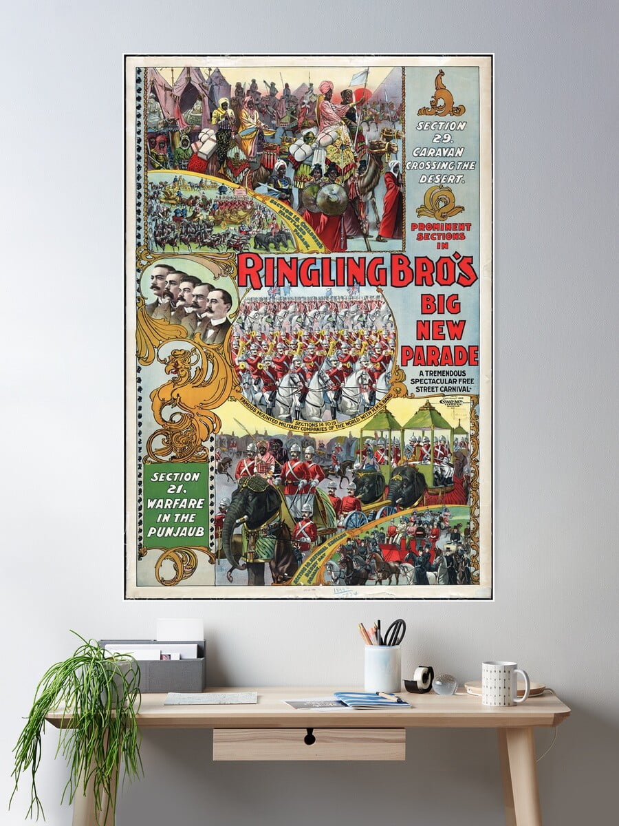 Ringling Brothers Circus Carnival Poster (1899) Poster Wall Art, Modern ...
