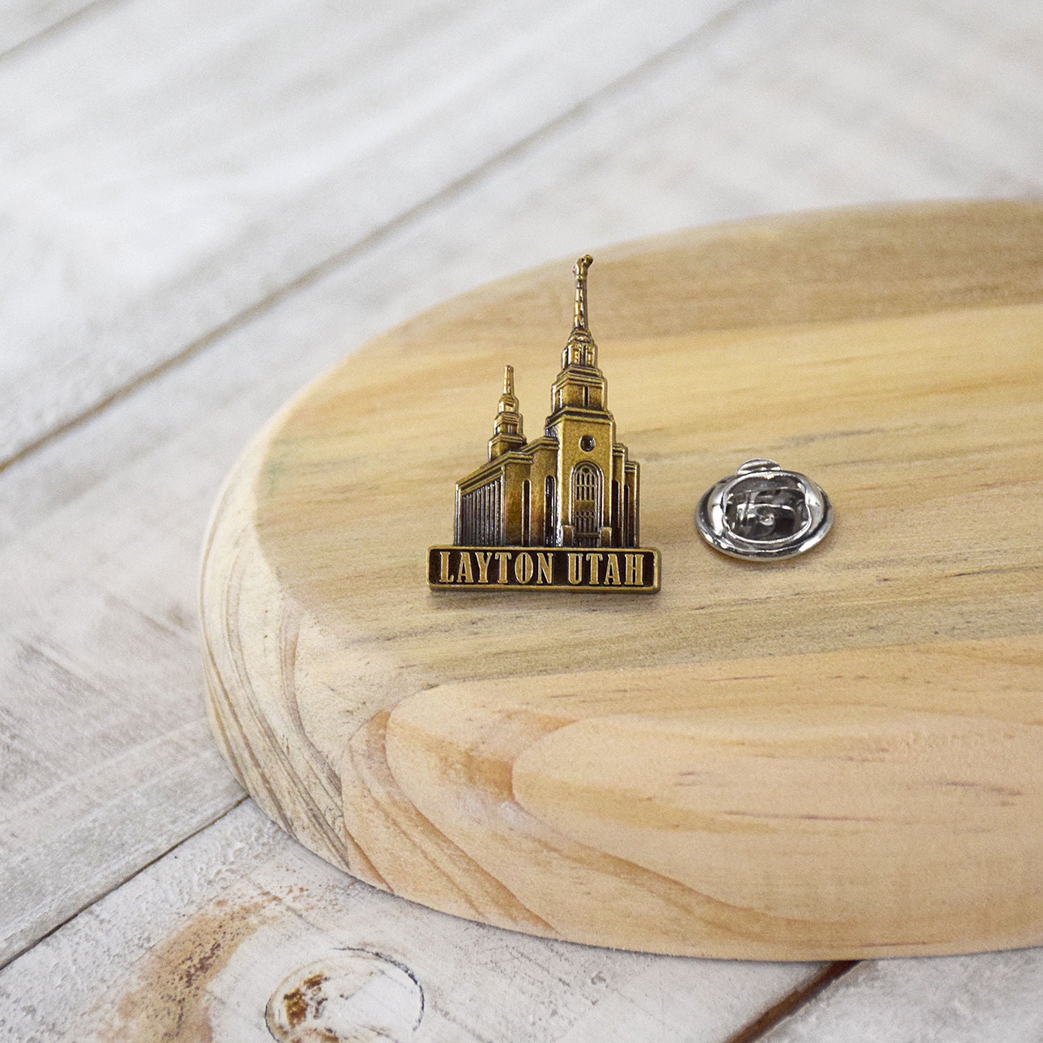 Ringmasters Layton Utah Temple 3/4" Antique Gold Pin - Walmart.com