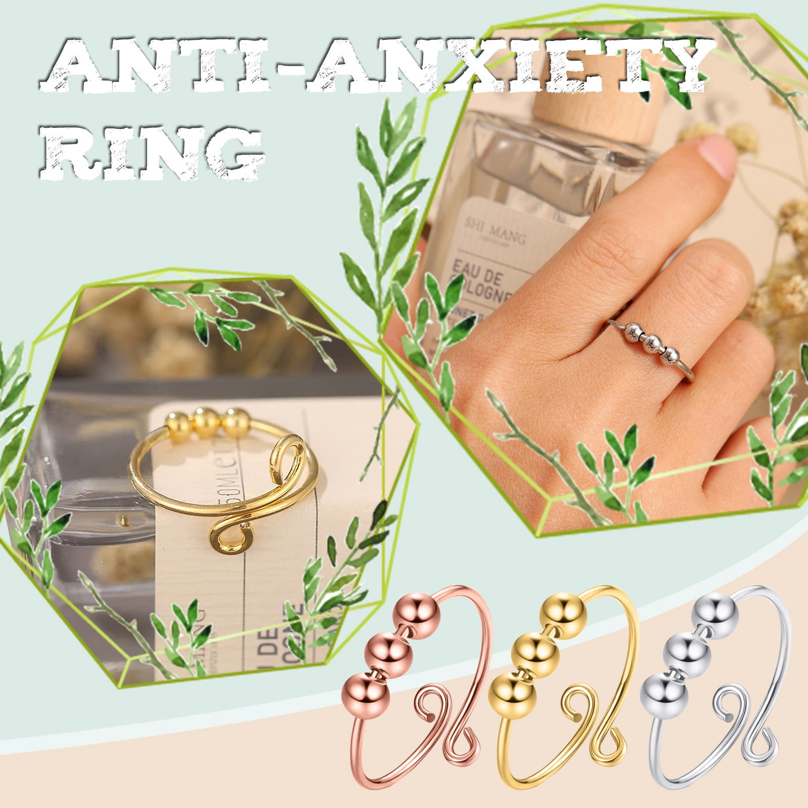 Rings For Anxiety For Women Ring Adjustable Finger Coil Spiral Rings No Moving Ring Stainless ...