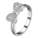 Rings For Women 925 Silver Promise Rings For Her Stackable Wedding Bow ...