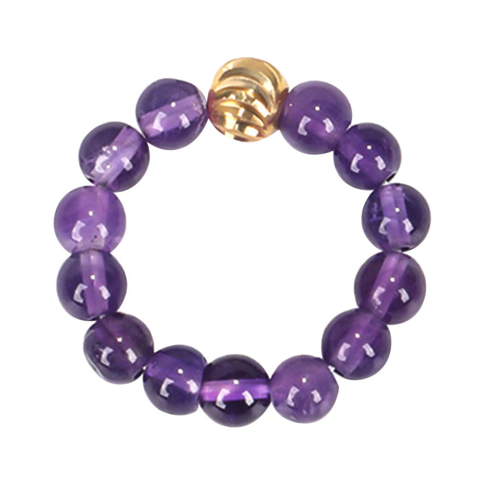 Rings For Women Girls Stackable Elastic Rope Beads Rings Nature Gem ...