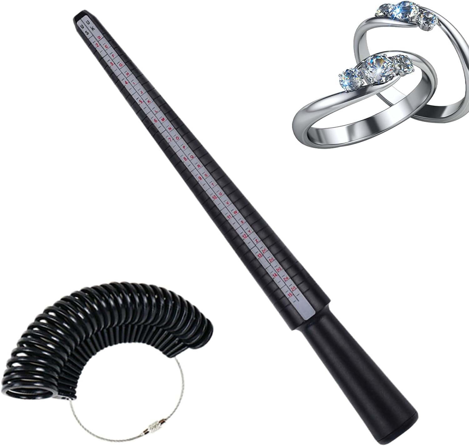 Rings Sizer Measuring Tool - Jewelry Sizers,Finger Size Gague with Four ...